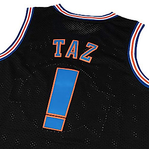 CNALLAR Youth Basketball Jersey Taz Space Movie Jersey Kids Sport Shirts White/Black (Black, Youth Medium)