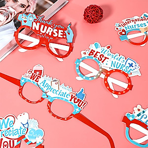 HOWAF 30pcs Thank You Nurses Paper Frames Photo Booth Props Glasses, Nurse Appreciation Party Favors Eyeglasses, RN Graduation Glasses for Nurse Themed Party Favors Gift