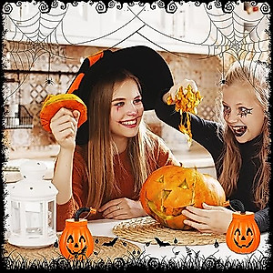 Yaomiao 12 Pack Halloween Cups Reusable Pumpkin Plastic Cups with Straw and Lids 12 Oz Orange Drinking Cups for Halloween Themed Birthday Party Pumpkin Decoration Gifts