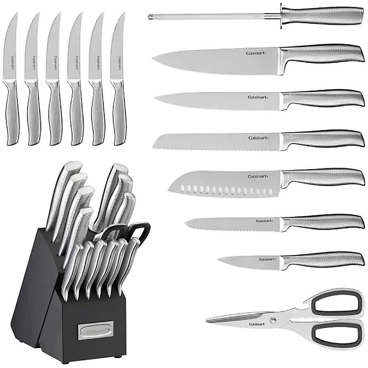 Cuisinart C77SS-15PG 15pc German Stainless Steel Hollow Handle Cutlery Block Set