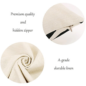 Mercijzyasang Set of 4 Decorative Throw Pillow Covers 18x18 Inch for Couch, Black and White/Cream Square Accent Pillows Case for Cushions Sofa Bed and Living Room Farmhouse Outdoor Decoration (Black)