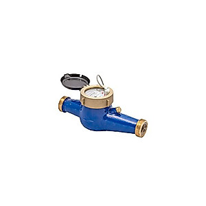 PRM 1-1/4 Inch NPT Multi Jet Water Meter with Pulse Output, Brass Body - Not for Potable Water