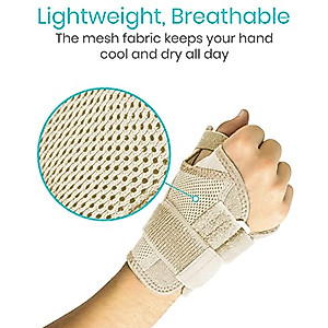 Vive Thumb & Wrist Brace for Right or Left Hand - Spica Splint Brace for Carpal Tunnel, Tendonitis, & Arthritis in Hands or Fingers - Compression Support for Women Men - Stabilizer Relief for Bowling
