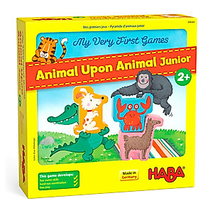 HABA My Very First Games - Animal Upon Animal Junior: Toddler Stacking Game & Toddler Board Games for Preschool Learning Activities & Family Games