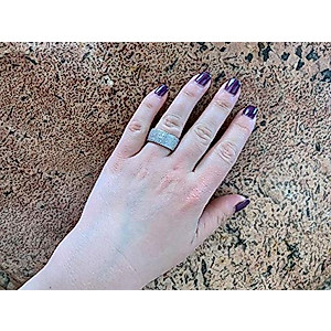 HarlemBling Real Solid 925 Silver - His Or Hers Micropave Ring - Wedding Band Or Pinky Ring Looks Nice On Anyone - Iced Out Eternity Hip Hop Band (7)