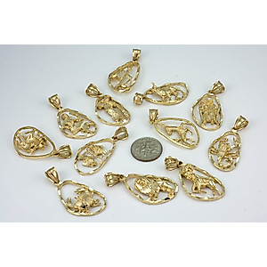 10K Yellow Gold Libra Zodiac Sign DC Pendant