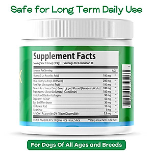 New Flex TrueCanine Joint Supplement for Dogs - All Natural Dog Joint Supplement with Green Lipped Mussel, MSM, DHA & Collagen for Dogs, Hip and Joint Supplement Dogs - Chicken Flavor, 2oz Powder