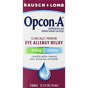 Allergy Eye Drops by Bausch and Lomb, for Itch and Redness Relief, 15 mL