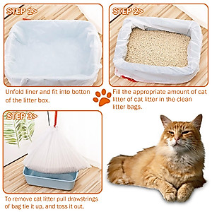 Jumbo Cat Litter Box Liners with Drawstring, 24 Count Extra Thick and Durable Litter Box Liner Bag Disposable Waste Bags for Home/Kitchen Trash Cans (36" x 18")