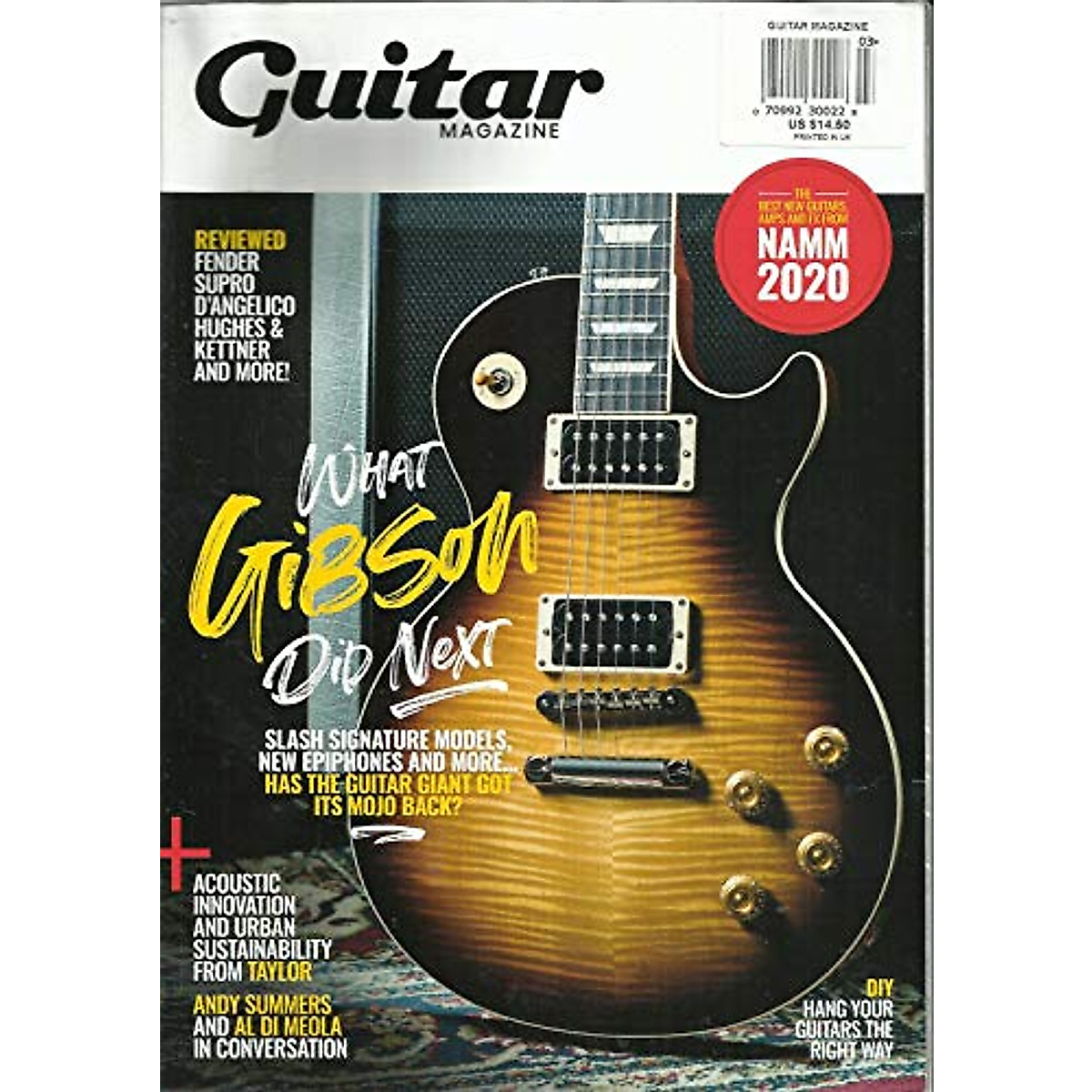 GUITAR MAGAZINE, WHAT GIBSON DID NEXT MARCH, 2020 (PLEASE CHECK DESCRIPTION)