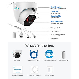 Reolink 4K PoE Security Camera System Bundle, 6pcs 8MP Person/Vehicle Detection Smart PoE IP Cameras, a 8CH NVR Pre-Installed with 2TB HDD(Include 4 x 18M Cat5 Cable)
