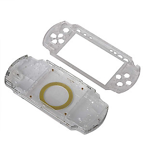 Socobeta Game Console Shell Replacement Game Console Housing Set with Buttons Kit Compatible with PSP 1000(Clear)