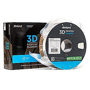 Inland Matte PLA Filament for 3D Printers, White - 3D Printing Matte PLA 1.75mm Roll, 1kg Cardboard Spool (2.2 lbs) - Dimensional Accuracy +/- 0.03mm – Fits Most FDM/FFF Printers (Matte White)