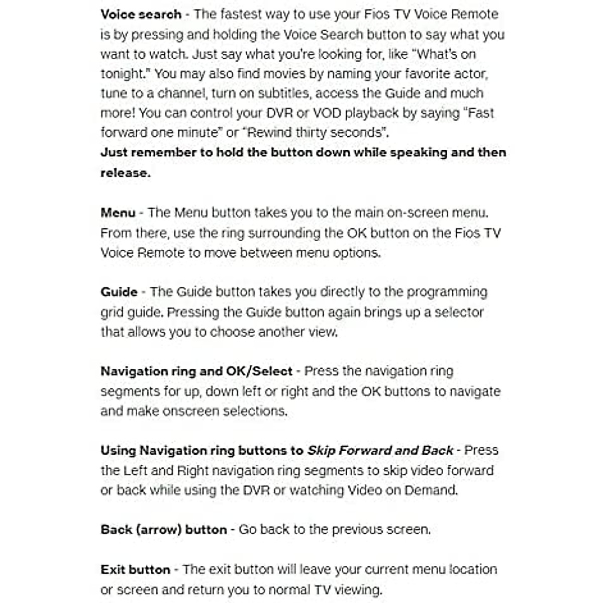 (2-Pack) Replacement for Verizon FiOS TV All in One Smart Voice Remote Control (Not Backward Compatible), Black