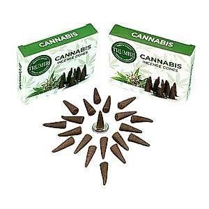 Cannabis Scented Incense Cones - Total 20 Cone Incense - Dual Pack of 10 Insence Cones - Incense Cones Scented - Cone Incense Scents - Insense Cones - Incent Cone