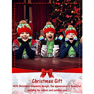 Eurzom 3 Pieces LED Light up Christmas Hat Xmas Light up Scarf Gloves Set Holiday Christmas Hat Beanie Knit Cap for Christmas Party (Sunglasses)