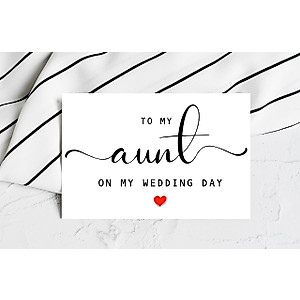 DiandDesignGift To My Aunt On My Wedding Day Card - Wedding Day Card - Family Of The Bride Or Groom Cards - Wedding Party Card - Calligraphy Card Aunt Wedding Day - Thank You Wedding Card