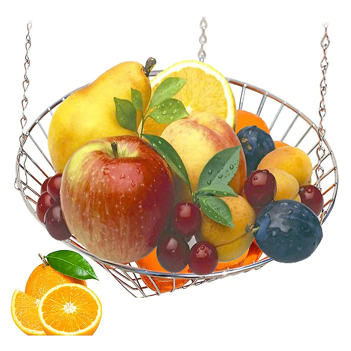 YYTONG 3 Tier Fruit Basket Hanging Heavy Duty Metal Fruit Baskets Bowl Vegetable Organizer for Kitchen, Detachable Vegetable Storage Fruit Stand Holder, Countertop Space Saver (Silver)