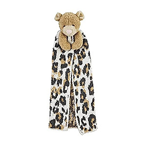 Mud Pie Children's Leopard Bear Lovey Blanket, Brown 21" x 16"