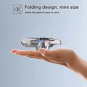 SIMREX X500 mini Drone Optical Flow Positioning RC Quadcopter with 720P HD Camera, Altitude Hold Headless Mode, Foldable FPV Drones WiFi Live Video 3D Flips Easy Fly Steady for Learning Gray