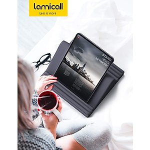 Lamicall Tablet Pillow Stand, Soft Pad for Lap - Tablet Holder Dock for Bed with 6 Viewing Angles, Compatible with iPad Pro 9.7, 10.5, 11, 12.9 Air Mini, Kindle, Galaxy Tab, E-Reader, Dark Gray