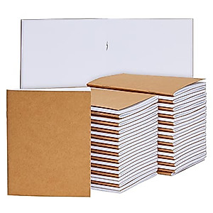 48 Pack Mini Blank Notebooks Bulk, Unlined Kraft Paper Sketchbook Journals for Kids, Students, Drawing, Writing (4.3 x 5.6 In, 24 Sheets Each)