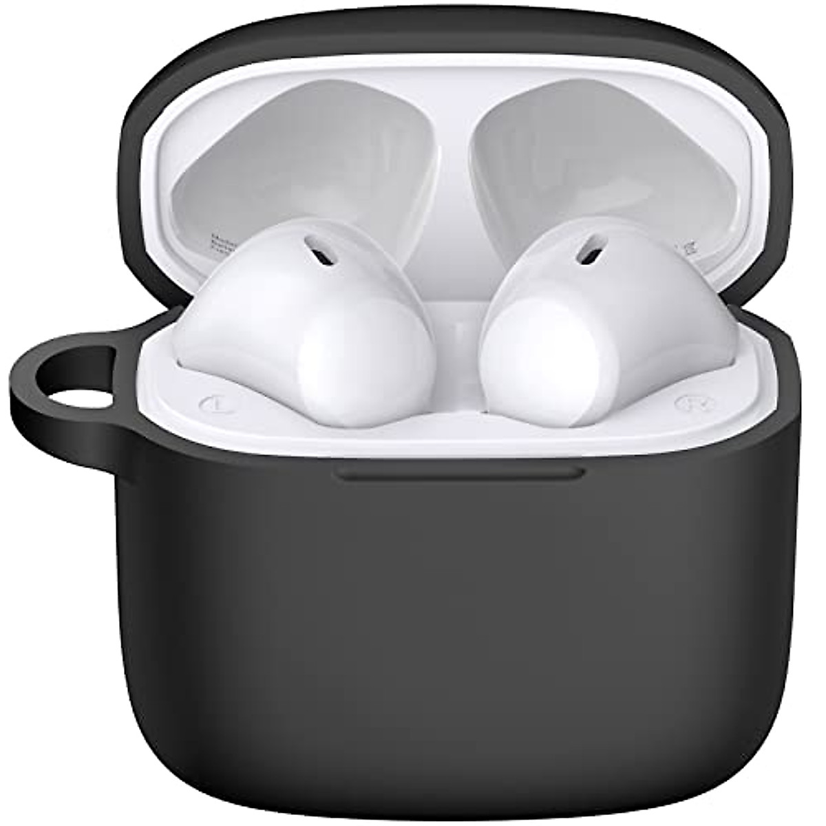 TOZO A3 Wireless Earbuds Bluetooth 5.3 Half in-Ear Lightweight Headsets White & TOZO A3 Protective Silicone Case Black