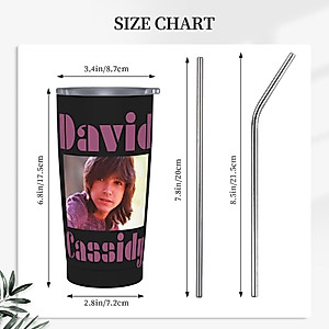 KMATELONE David Music Cassidy Cup Stainless Steel Vacuum Insulated Travel Mug With Lid and Straw Cups Thermal Coffee 20 Oz