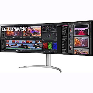 LG 49WQ95C-W 49" 32:9 UltraWide Dual QHD Nano IPS Curved Monitor Bundle with Deco Gear Mechanical Gaming Keyboard, Deco Gear Wired Gaming Mouse and Deco Gear Gaming Mouse Pad