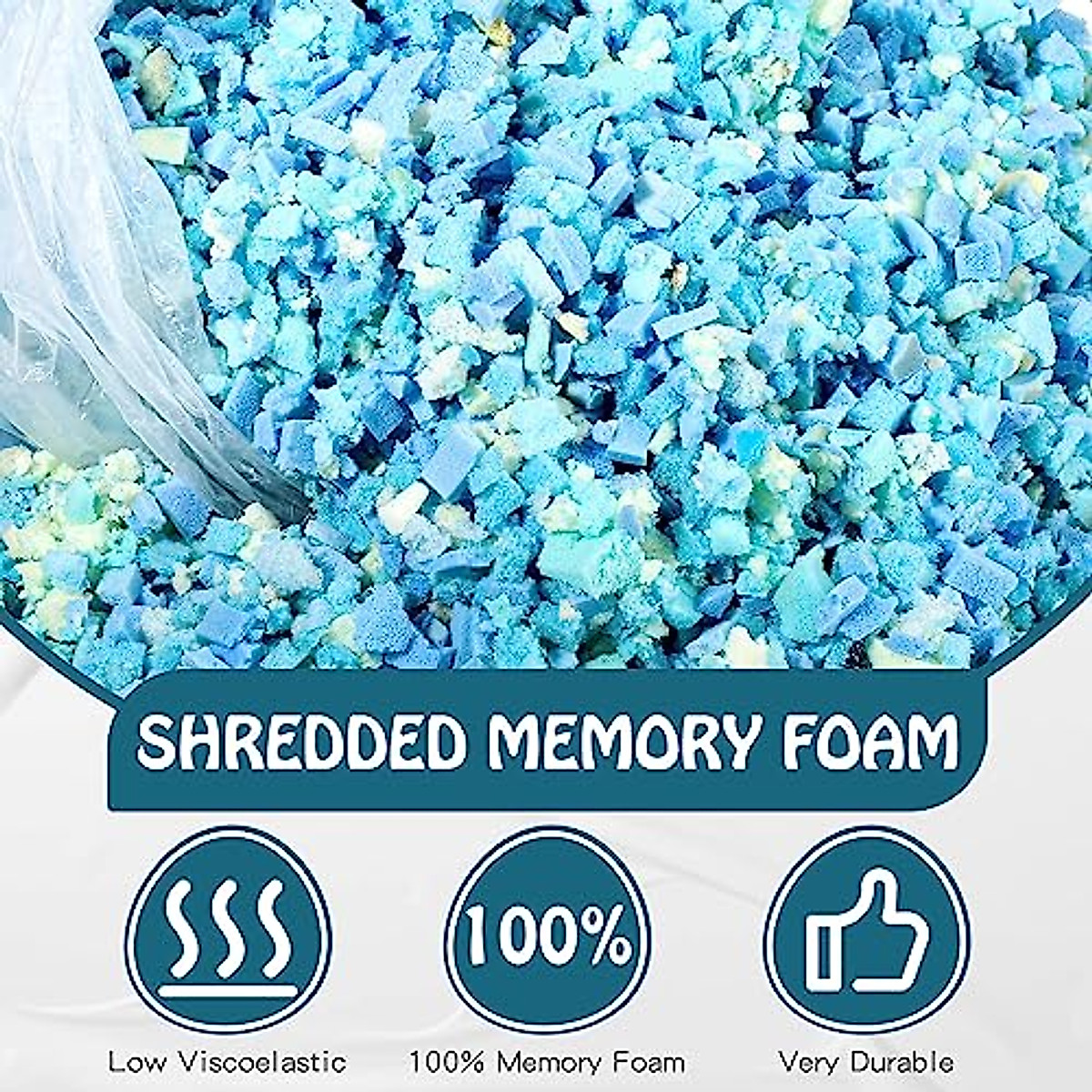 Frienda 10lbs Shredded Memory Foam Filling Multi Color Filler Foam Refill Soft Bean Bag Filler Pillow Stuffing for Pillow Cushion Dog Bed Chairs Arts Crafts Beanbag Sofa
