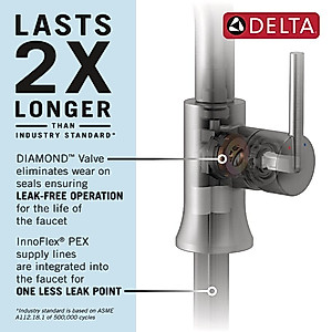 DELTA 559LF-BLGPM-PP Modern Handle Lavatory Faucet Single Hole, Matte Black