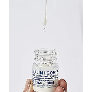 Malin + Goetz Acne Treatment Nighttime, 0.5 Fl. Oz. - Overnight Sulfur Acne Spot Treatment, Blemish Control & Scar Treatment, All Skin Types, Vegan & Cruelty Free