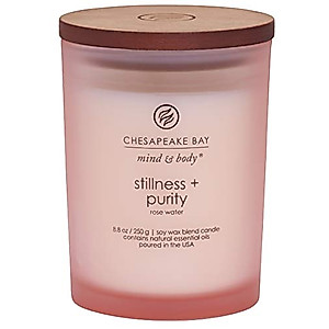 Chesapeake Bay Candle Scented Candles, Serenity + Calm (Lavender Thyme) & Stillness + Purity (Rose Water), Medium (2-Pack), 2 Count