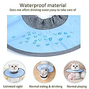 Waterproof Cat Recovery Collar, Adjustable Pet Cone Collar, Protective Cat Neck Cones to Stop Licking Wounds, Lightweight Kitten Cones After Surgery, Elizabethan E Collar for Cats, Small Dog, Puppy