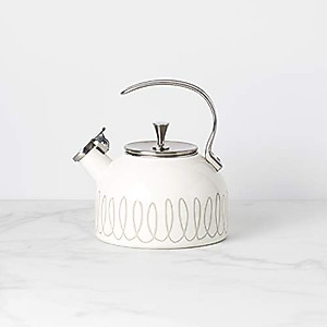 Kate Spade New York 886301 Charlotte Street Gray Metal Kettle, Grey, 2.5 qt (2.4 L)