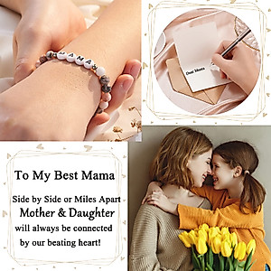 Lanqueen Natural Stones Bracelets for Mama/Mom/Aunt/GrandmaMothers Day Birthday Christmas Valentines Day Jewelry Gifts, no-metal-type, no gemstone