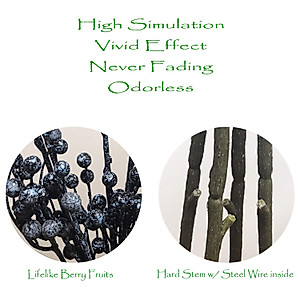 JD ARTIFICIAL PLANTS 4pcs 41" Long Stem Blue Berry Branches Tree Twigs for Home Decor Tall Vase Housewarming Gift Office Restaurant Wedding Garden Patio Photography Props(Dark Blue)