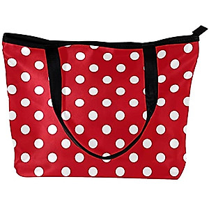 Tote Bag Women Satchel Bag Handbag Stylish Tote Handbag for Women Hobo Bag Fashion Crossbody Bag, Red White Dots Modern Pattern