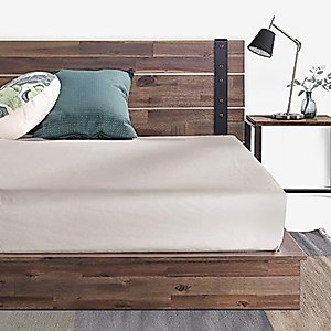 ZINUS Brock Metal and Wood Platform Bed Frame / Solid Acacia Wood Mattress Foundation / No Box Spring Needed / Easy Assembly, Full