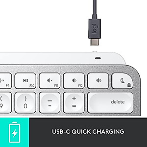 Logitech MX Backlit Keys Mini for Mac Minimalist Wireless Illuminated Keyboard, Compact, Bluetooth, USB-C, for MacBook Pro, Macbook Air, iMac, iPad - With Free Adobe Creative Cloud Subscription