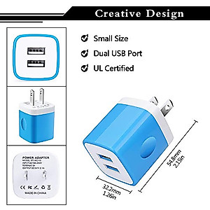 USB Wall Charger,Charging Block,5Pack 2.1A Wall Plug Power Cube Brick Charger Adapter Compatible with iPhone 14 13 12 11 Pro Max/Xs Max/XR/8/7/6S/6 Plus,Samsung Galaxy S23 S22 S21 S20 A10e A20 A50 A80