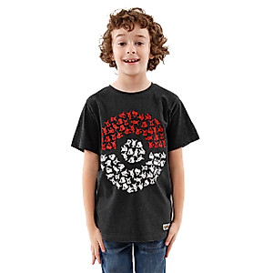 Pokémon T-Shirt | Boys Pikachu T Shirt | Pokeball Boys Tshirt | Official Pikachu Merchandise | 10 Black