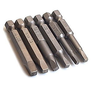 Square Head Screwdriver Bits 6 Sizes SQ1, SQ2, SQ2.7, SQ3, SQ4, SQ5, SKZIRI 6PCS 1/4 Inch Hex Shank Square Screwdriver Tool Set Kits Magnetic Tips For Poket Hole Jig