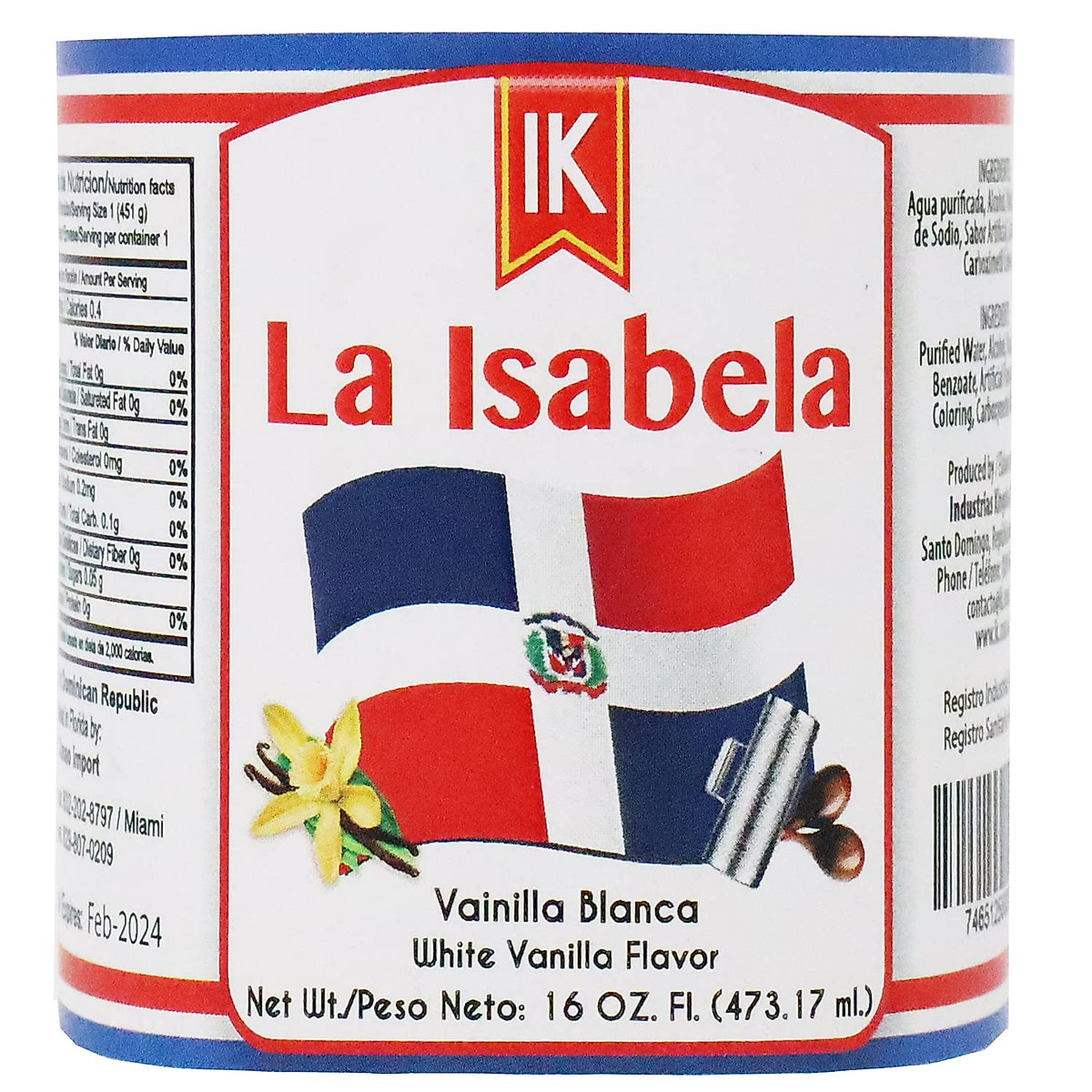 MBP Family Caribbean White Vanilla Extract From Dominican Republic 16 Oz.