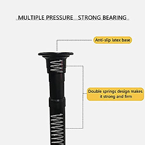 Black Clothing Rack Drying Racks ，Adjustable Laundry Pole Clothes Drying Rack Coat Hanger DIY Floor to Ceiling Tension Rod Storage Organizer for Indoor, Balcony - Black