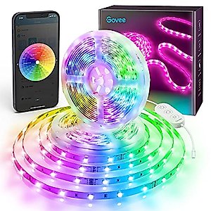 Govee Smart LED Strip Lights, 65.6ft WiFi LED Lights, Work with Alexa and Google Home, DIY Mode and Music Sync RGB LED Lights for Bedroom Living Room 2 Rolls of 32.8ft (No Remote Control)
