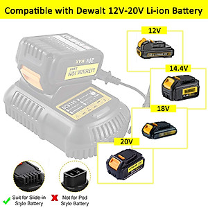 DCB105 Charger Compatible with Dewalt 12V/20V Lithium Battery DCB101 DCB115 DCB107 DCB105 DCB203 DCB204 DCB206 DCB201 DCB120 DCB127