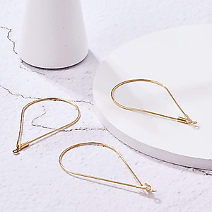 BENECREAT 30 PCS 18K Gold Plated Teardrop Shape Beading Hoop Earrings for Valentine's Day, Anniversaries Gifts and Favors