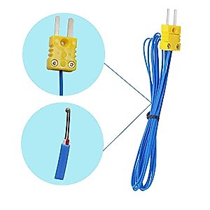TWTADE 2pcs 2M K Type Mini-Connector Thermocouple Temperature Probe Sensor Measure Range -50~250°C MT-2m