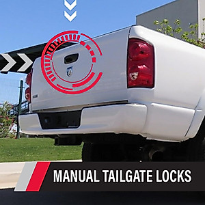 Pop & Lock – Manual Tailgate Lock for Dodge Ram 1500, 2500, and 3500, Fits 2002 to 2008 (Chrome, PL3400C, Works with No Factory Lock)